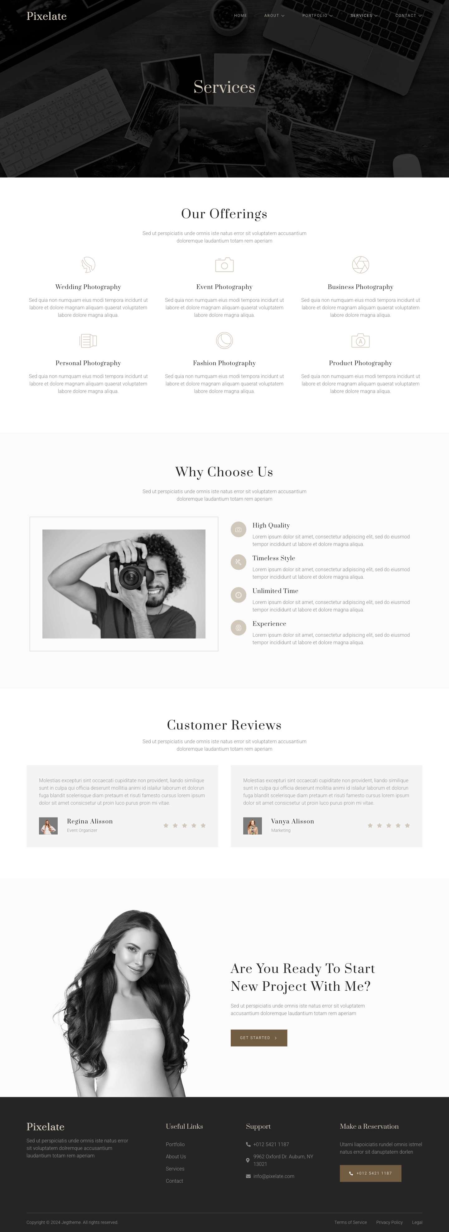 Pixelate - Portfolio & Photography Elementor Template Kit by jegtheme